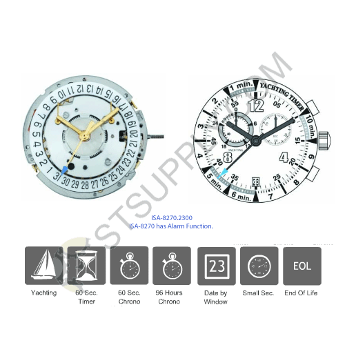 ISA Movement 8270.2300 Date at 6 ST Supply