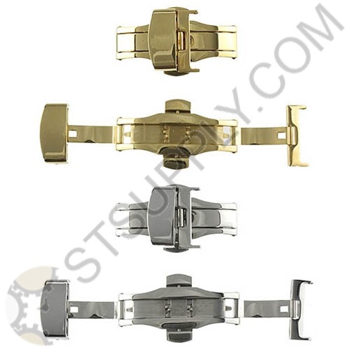 Butterfly Deployment Buckle with Push Button - Watch Buckles and Clasps ...