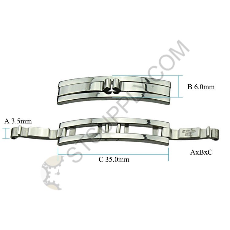 Butterfly Clasp with No Button 3.5 x 6.0 x 35.0 mm HC128 ST Supply