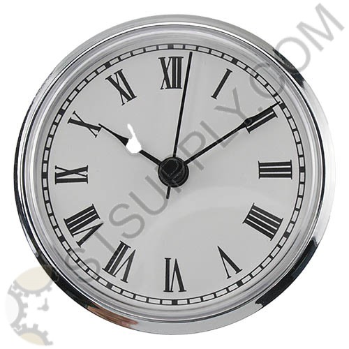 3-1/2" Clock Inserts - Silver Bezel White Roman ST Supply