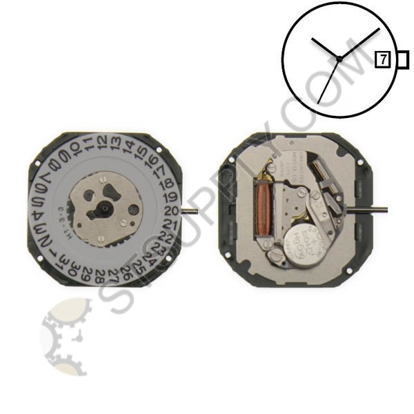 Miyota Movement 2317 Date at 3 ST Supply